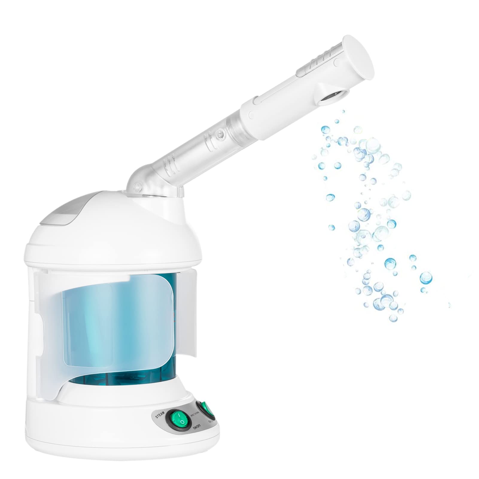 RICANK Facial Steamer Warm Mist Face Steamer Professional Hot Mist Moisturizing Nano Ionic Table Top Mini Steamer Spa 360° Rotatable Hydration System Sprayer Hydration Use at Home Sauna Spa or Salon