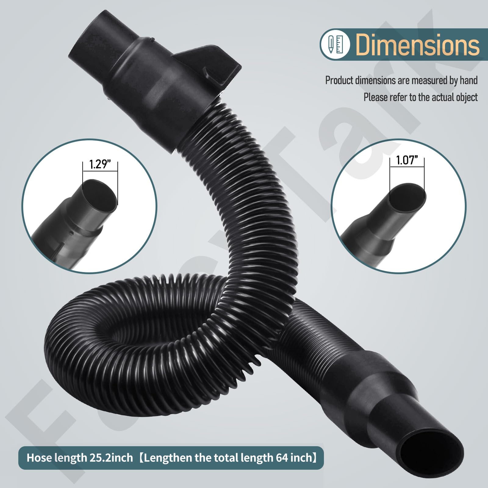 14-37-0105 18v/28v Wet/Dry Vac Hose Assembly for Milwaukee M18 Vacuum 0880-20 0970-20 w/Attachments Adapter Kit (Internal Storage)