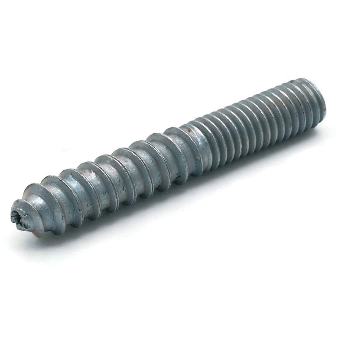 Zinc Plated Steel Hanger Bolts 3/8"-16 Machine Thread with Lag Screw Threading 3/8"-16 x 2 Qty 25