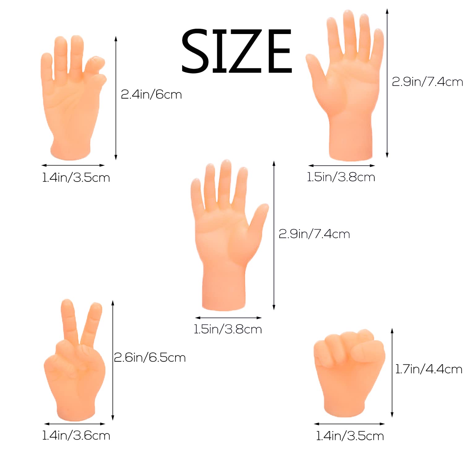 14 Pack Tiny Finger Hands,Flat Hand Style Mini Hand Finger Puppets,Fun and Realistic Little Finger Hands for Puppet Show,Gag Performance