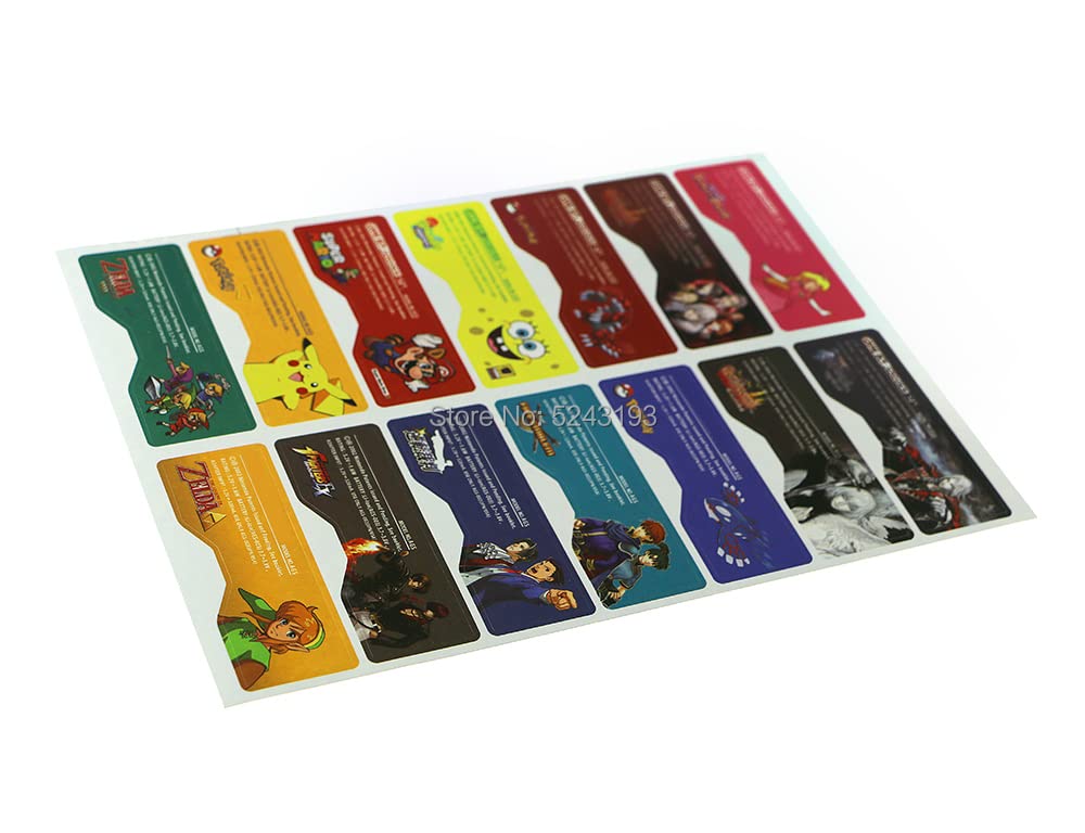 14 Pcs Back Tag Label Stickers Custom Design for Gameboy Advance SP GBA SP Console