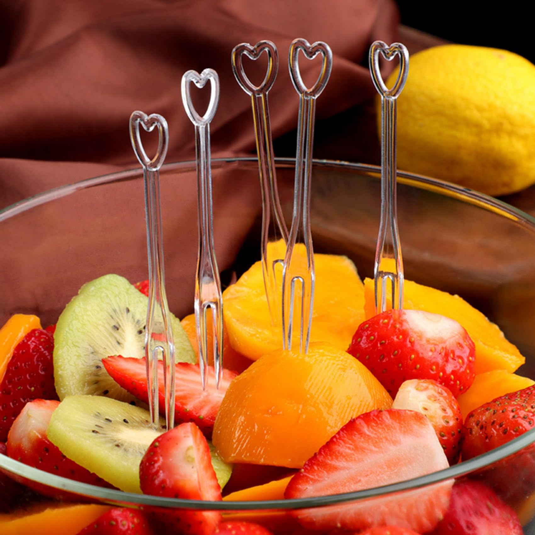 1000PCS Disposable Plastic Fruit Forks, Cake Forks, Mini Cocktail Tasting Forks, ThickenedForks for Fruits, Desserts, Cheese Cubes, Snacks (Black)