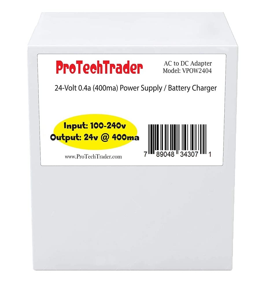 24v 400ma Battery Charger for Drill Master 18v NICD - Upgraded Replacement Original OEM Drillmaster 68420 AC/DC Adapter Power Supply UL - Replaces Sanhong SH-DC0240400 Intertek BC-240 24.0v 0.3a 7.2w