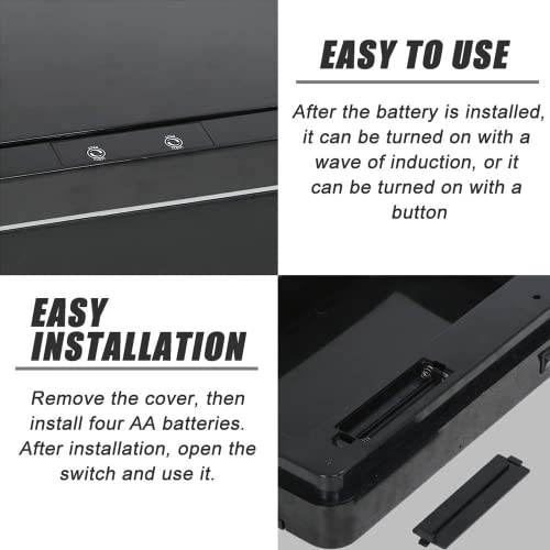 13 Gallon Plastic Kitchen Trash Can Trash Can Automatic Touch Free High-Capacity Garbage Can Black