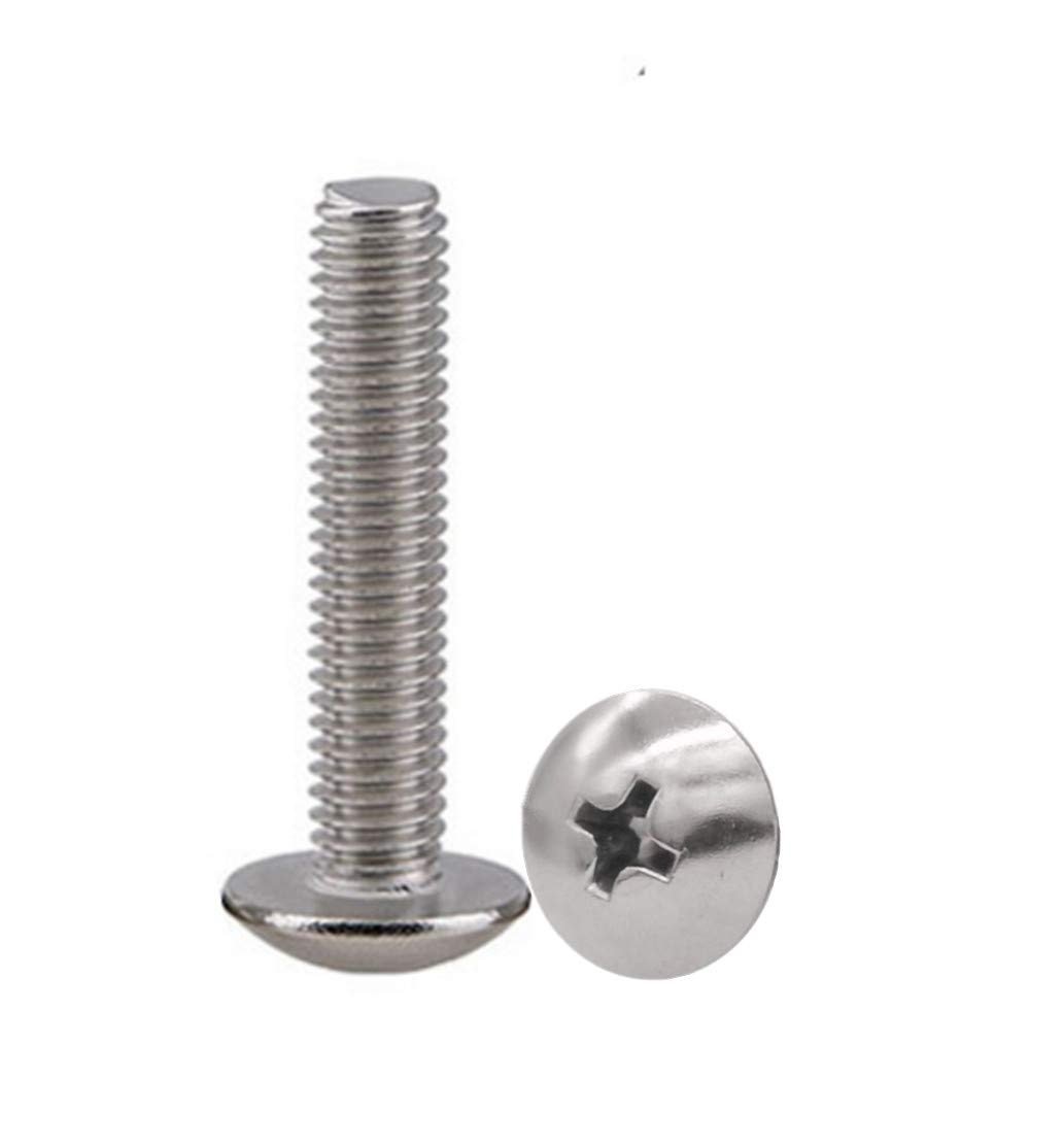 50pcs 8-32 x 1 Inch Drawer Knobs Pull Handle Screws 18-8 Stainless Steel Truss Head Phillips Machine Screws Bolts