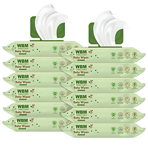 WBM Care Unscented Baby Wipes-12 Flip-Top Pack, (576 Total), 12 Count