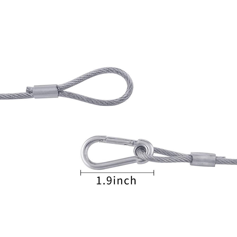 10PCS Eyeshot Premium Safety Cable, 110lb Load Duty 31.5ββ Stainless Steel Safety Cable, Safety Rope for DJ Stage Lighting Par Light Moving Head Light