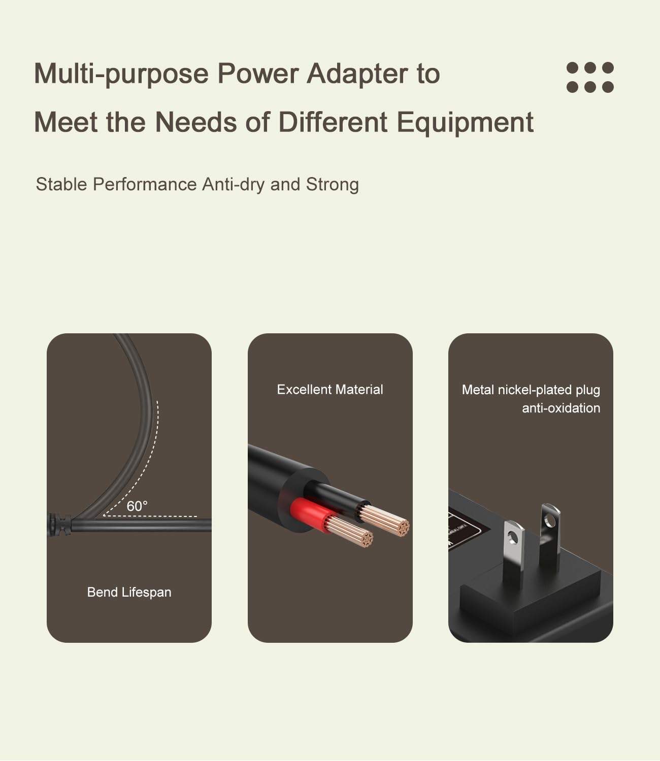 6V 500mA Adapter Power Supply [6 Volts 0.5 Amps] AC to DC Plug 5.5 x 2.1mm & 2.5mm for 6volt 500mA 400mA 300mA 200mA 100mA Equipment, Extra Long 3.3ft Cord