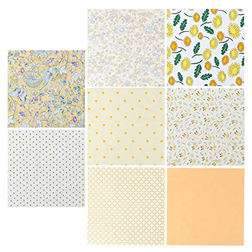 ARTIBETTER Embroidery Fabric Fall Flower Fabric Square Cotton Craft Fabric Bundle Patchwork 50X50cm Squares Quilting Sewing Patchwork DIY Artcraft Autumn Thanksgiving Day Supplies 8pcs Quilted Sheets