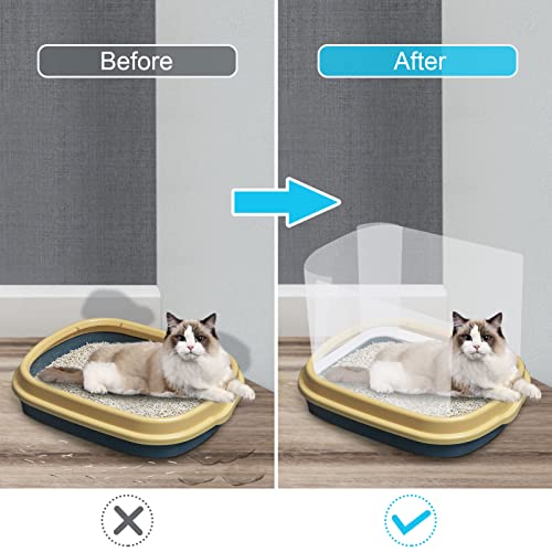 3Pcs Cat Litter Box Pee Shields, High-Sided Easy Clean Litter Pan Pee Privacy Shields Splash Guard for Open Top Litter Pan(Litter Box Not Included)