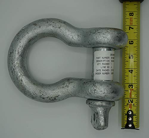 1 1/4" Shackle, 1.4" Pin, 12 Ton Bow Clevis Shackle, WLL 12T, Military Surplus, RG-31, Towing, Lifting, Pulling.