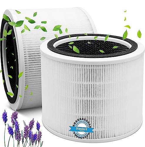 2 Pack Core 200S True HEPA Filter Replacement Compatible with LEVOIT Core 200S Air Purifier, 200S Premium Pet Air Filter Part, 200S Filters Replaces Purifier Filter for Smoke Pollen Dander Hair Smell
