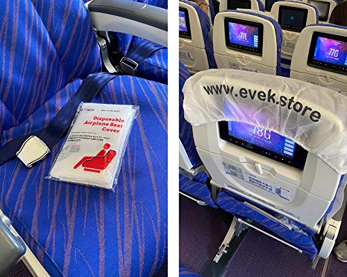2pcs Protective Airplane Seat Covers for Travel Automotive Seat Cover Plane Protector Cars Taxi Train Public Transit Bus Disposable/Reusable Hygienic (Light, 2-Pack)