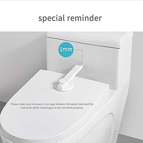 Baby Toilet Lock Safety Bathroom Child Proof Toilet Seat Lock with 3M Adhesive No Tools Needed Toilet Lid Lock with Arm Locks for Little Kids (1 Pack)