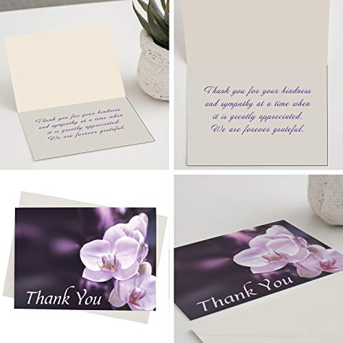Assortment Variety Funeral Thank You Cards Sympathy Bereavement With Envelopes - Message Inside (50, Variety)