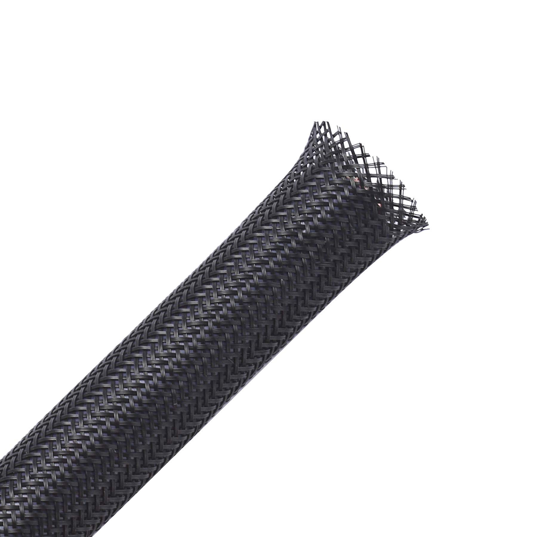 100ft - 1/2 inch PET Expandable Braided Sleeving – Black – Alex Tech Braided Cable Sleeve