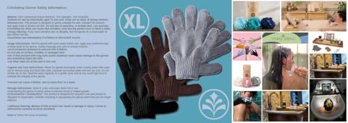 Temple Spring Exfoliating Glove, Carbonized Rayon Bamboo Exfoliating Body Scrubber, Loofah Washcloth, Exfoliate Loofa Shower Scrubber, Body Exfoliator Scrub, Shower Loofah Bath Sponge - Grey