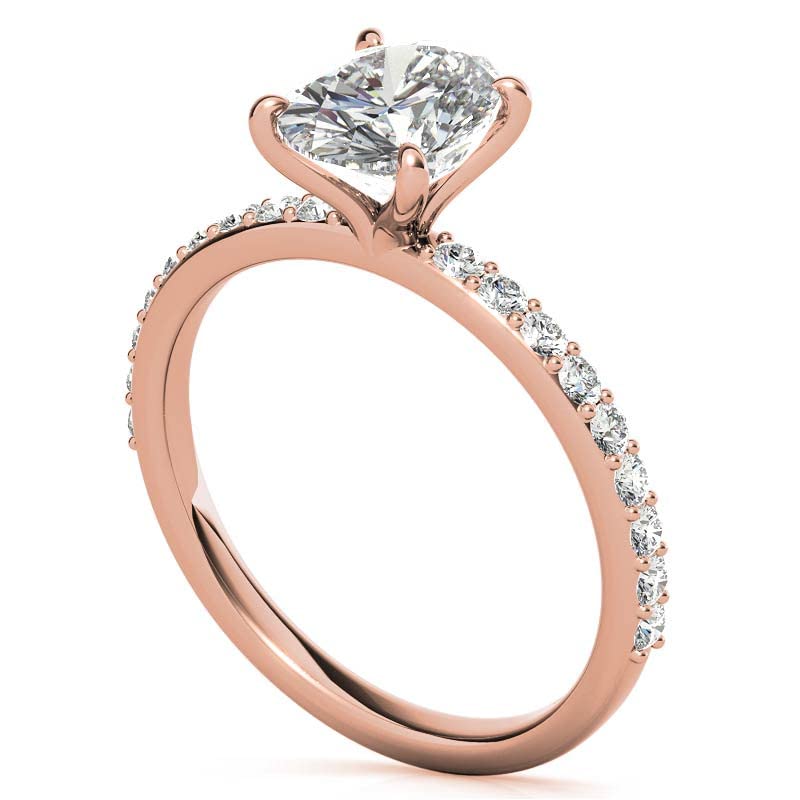10K Solid Rose Gold Handmade Engagement Ring 3 CT Oval Cut Moissanite Diamond Solitaire Wedding/Bridal Ring for Womens/Her Propose Ring Set (7)