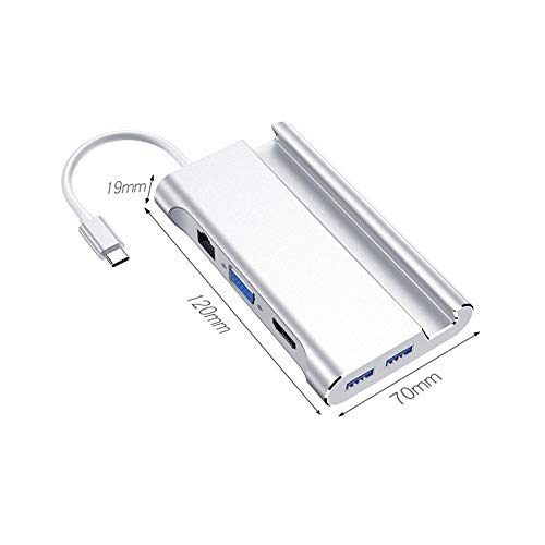 SHYPT Type-C Docking Station Mobile Phone Bracket USB Splitter Hub Expands HDMI-Compatible + Network Port + VGA + Hub