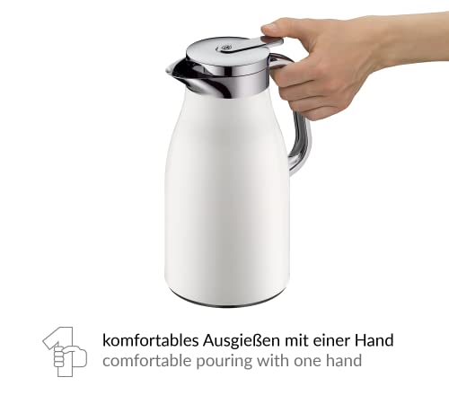 ALFI Thermos Flask, Stainless Steel Plastic Glass, Coconut White, 1 Litre
