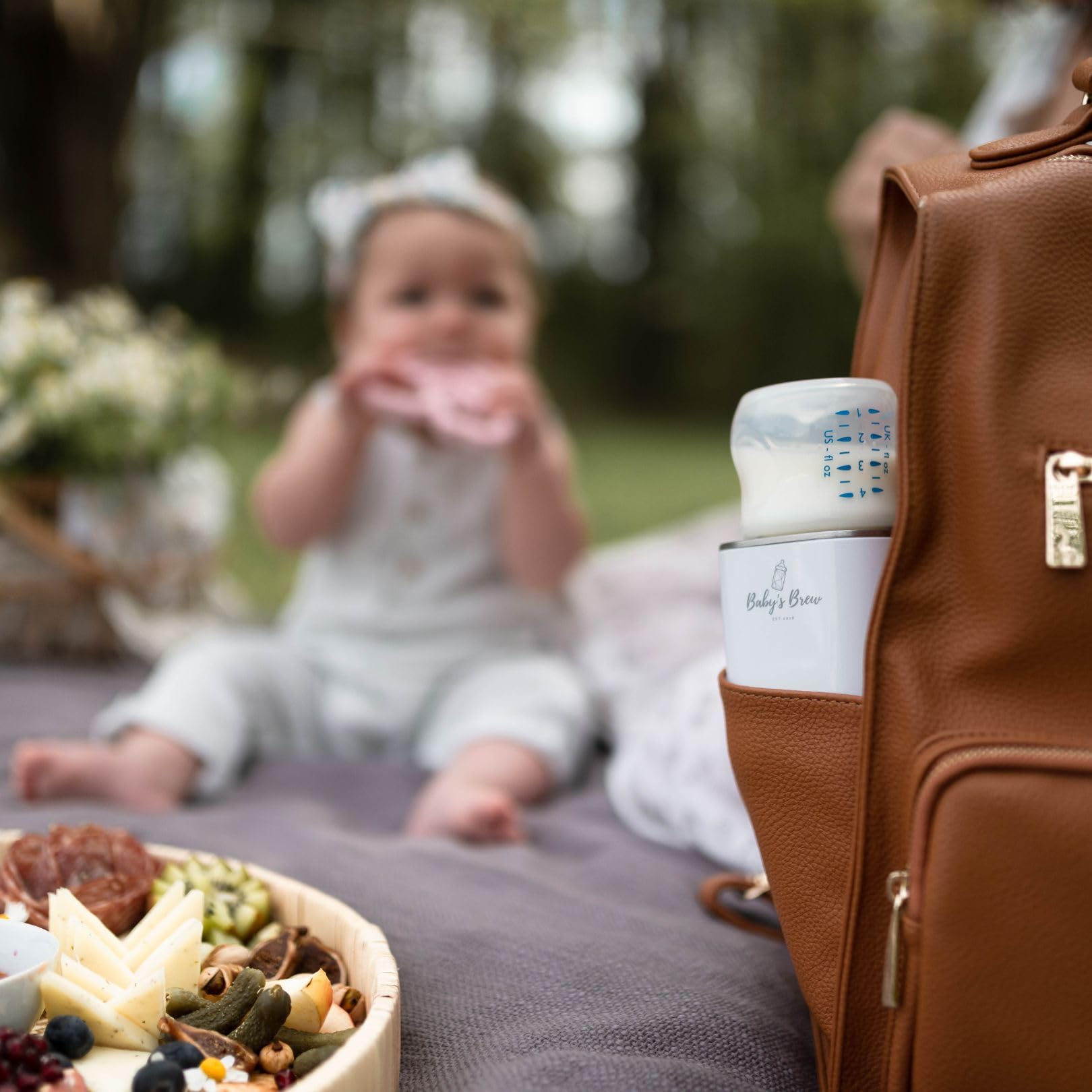 Baby's Brew Portable Bottle Warmer Pro - Milk Warmers for Breastmilk or Formula, Leak-Proof Design, Travel-Friendly, Cordless, Battery-Powered, 8-12 Hour Battery Life, Baby Shower Set (Warmer Only)