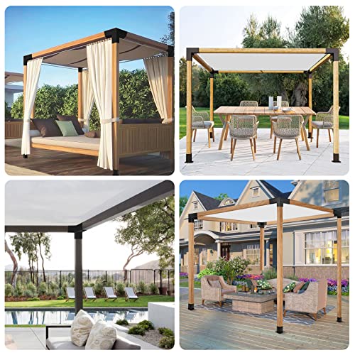 4x4 Pergola Brackets 3-Way 90° Right Angle Corner Extension Bracket Woodworks DIY Pergola kit with Black Powder Coated,Modular Sizing Pergola/Gazebo Hardware for 4x4 inches Lumber(4PCS)……