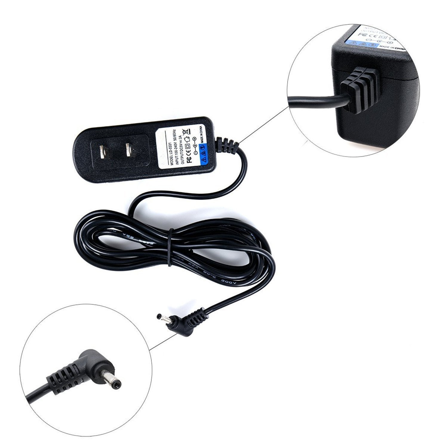 6.5 Ft Long 2A AC/DC Wall Power Charger Adapter Cord for RCA Galileo Pro 11.5" RCT6513W87DK Maven Pro 11.6 RCT6213W87 DK RCT6213W87DK RCT6213W87DKF C Tablet