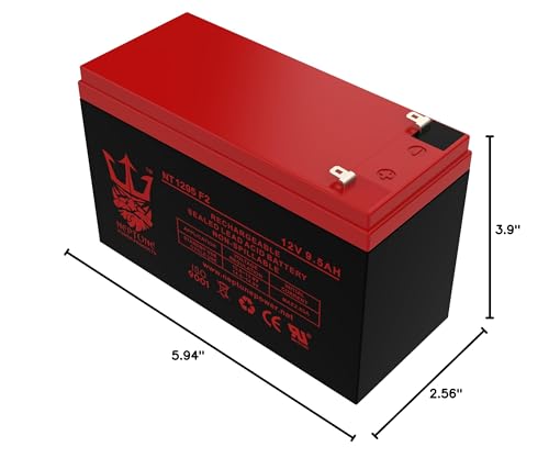 12V 9.5Ah SLA Replacement Battery for 12V 7Ah, 8Ah, 9Ah with F2 connectors + Longer battery run-time - 2 Pack