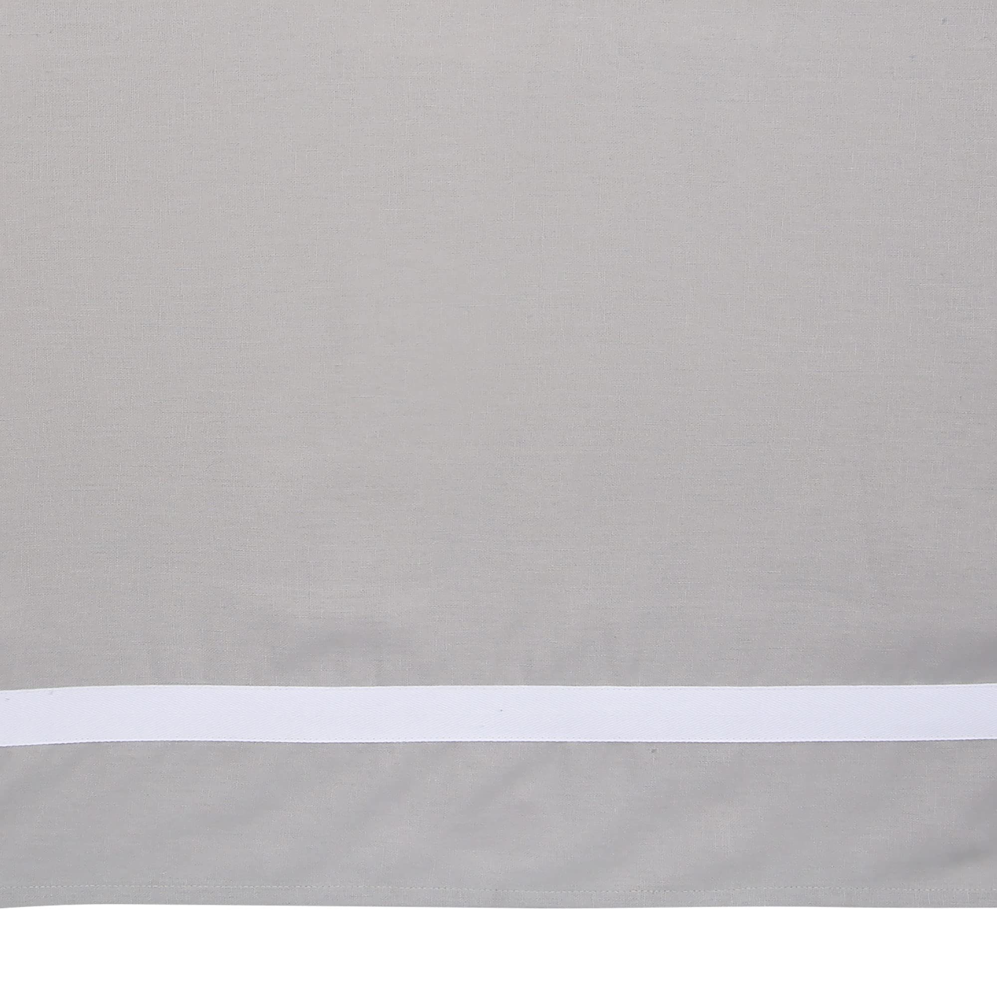 Lambs & Ivy Signature Gray Linen with White Trim 4-Sided Crib Skirt