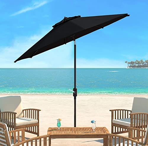 Bayside21 Sunbrella 9Ft Market Umbrella Patio Outdoor Table Umbrella with Crank, Auto Tilt and 5 Years Non-Fading Vented Umbrella Top