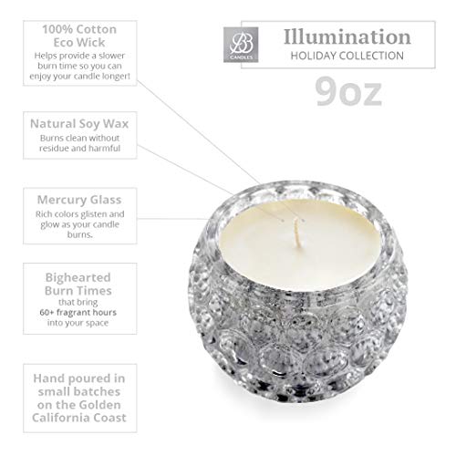 BB Candles Illumination Pink Champagne Scented Hand Poured Candle, Fragrant Pink Champagne Natural Soy Candle, Artisan Candle, 9oz, 60+ Hours Burn Time (Pink Champagne, Rose Jar)