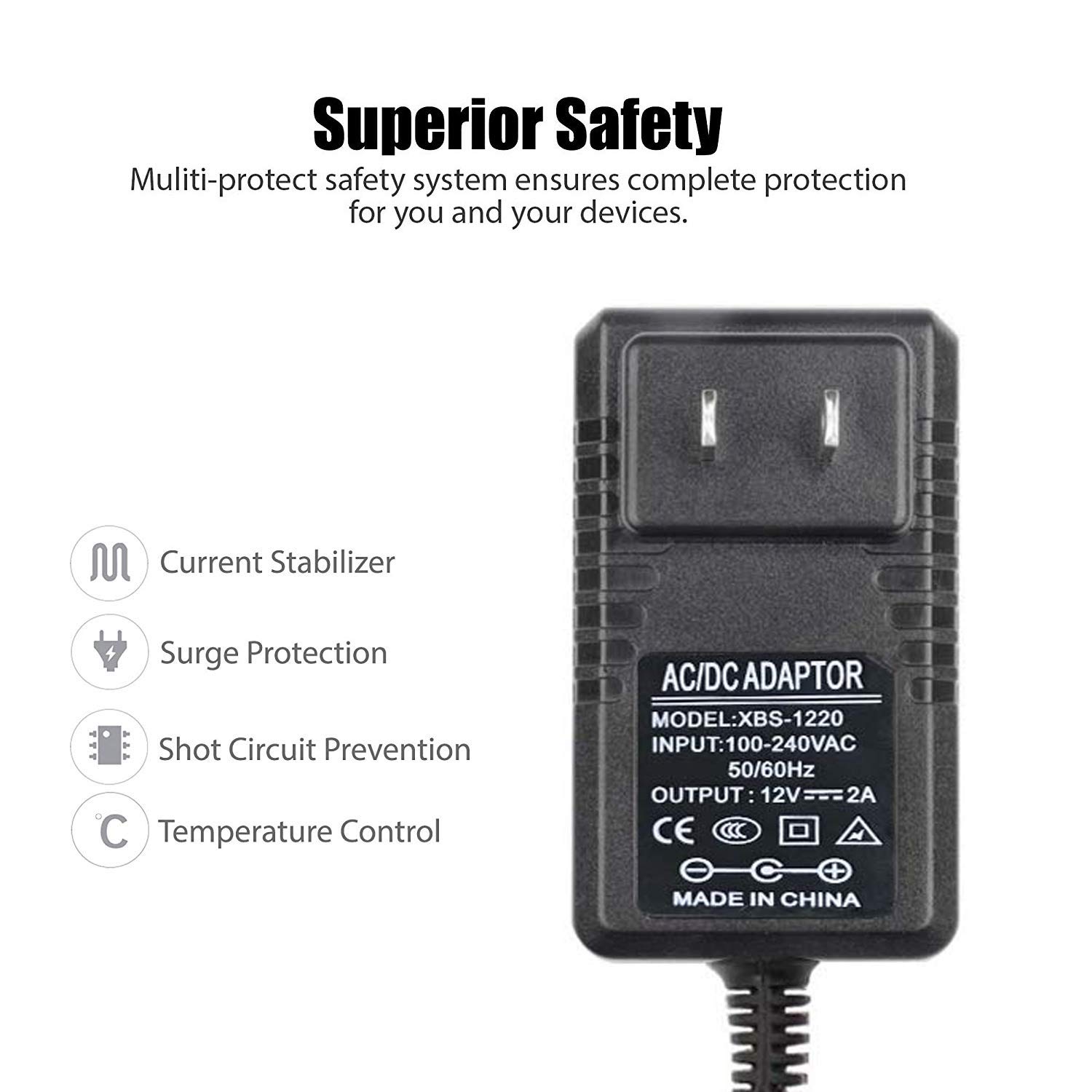 12V Charger Cord for Spectra S1 / S2 / SPS100 / SPS200 / M1 Baby Breast Pumps Power Cord, Not for Spectra S9 Plus 9V / Spectra S1 Plus