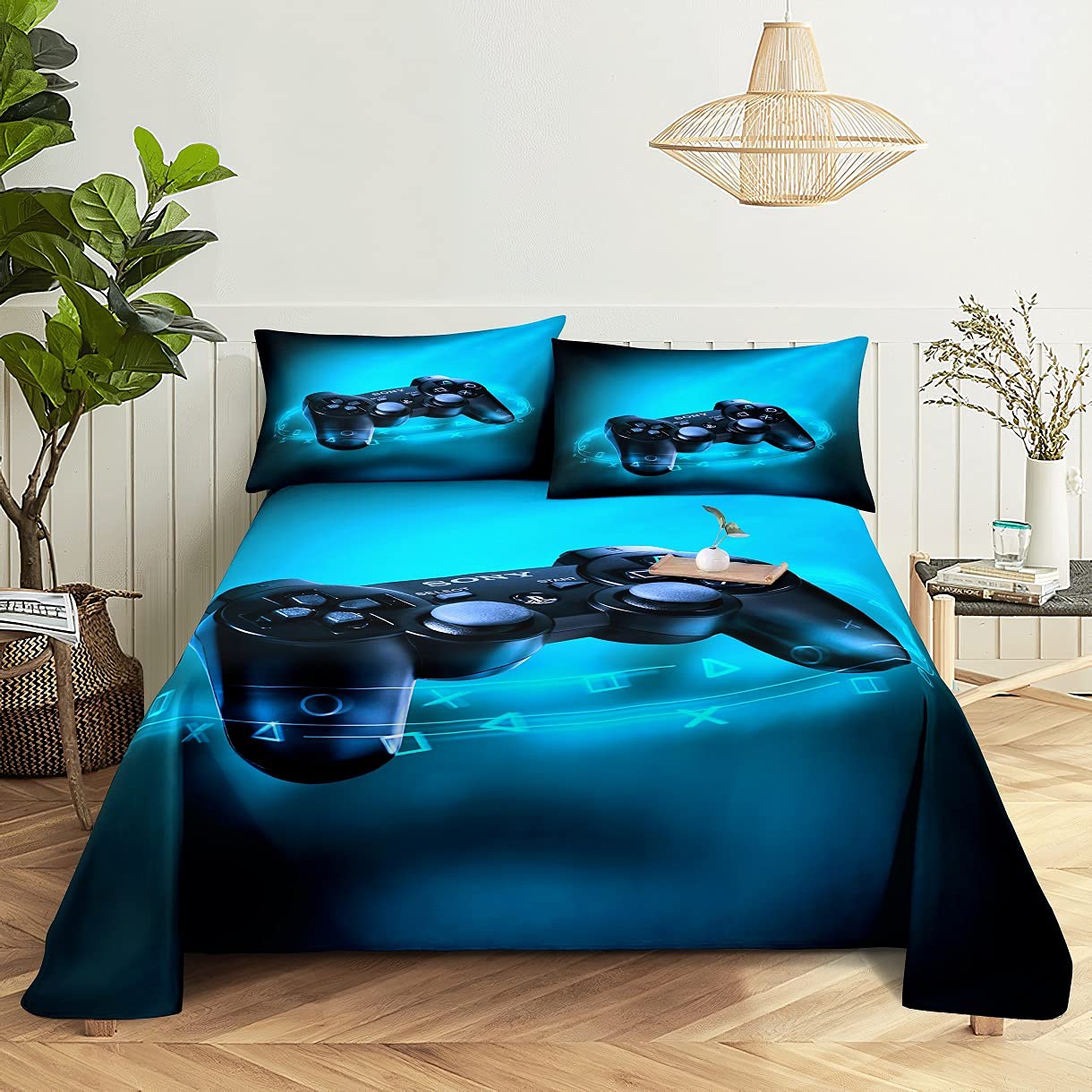 3D Game Joystick Home Textile Duvet Cover Sets for Girl Boy Child Adult 3Pcs-1 Duvet Cover with 2 Pillow Shams (Joystick3, Queen (90'' x 90''))