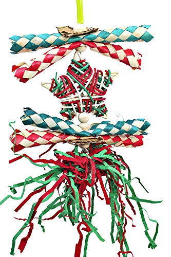 1040X Christmas Xmas Foraging Star Shred Bird Toy Parrot cage Toys Cockatiel