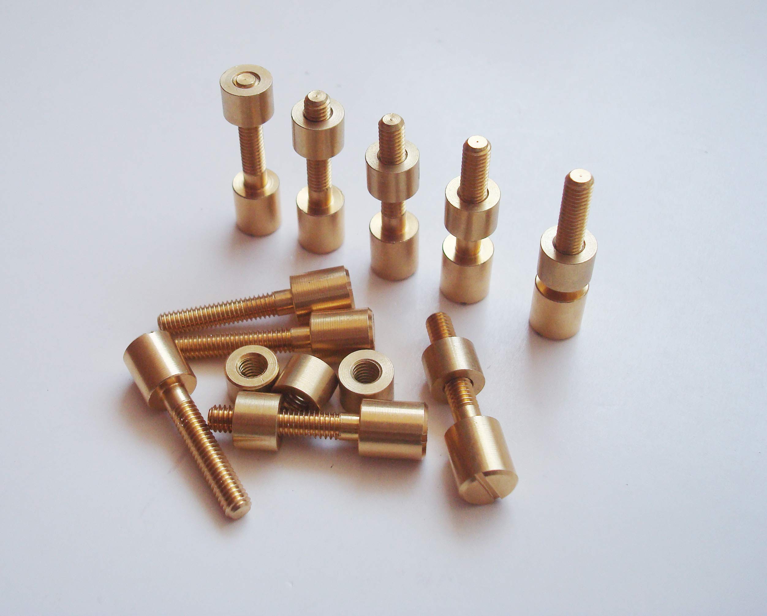 5Afashion 10 sets/lot Screw Fasteners for knife maker,5/16" Diameter Head.Tactical survival knife screw EDC knife shaft fasteners (brass)