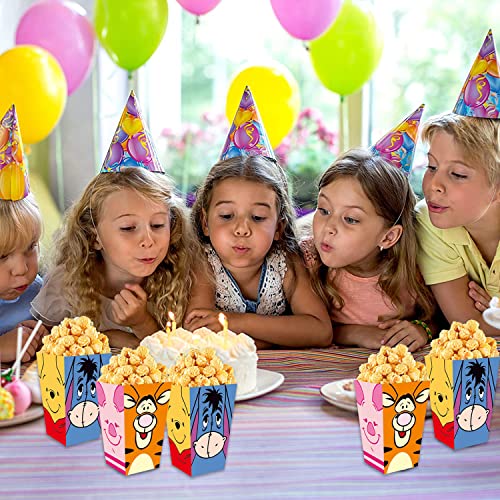20Pcs Cute Bear Cartoon Popcorn Boxes,Cute Bear Theme Cartoon Birthday Decorations Supplies