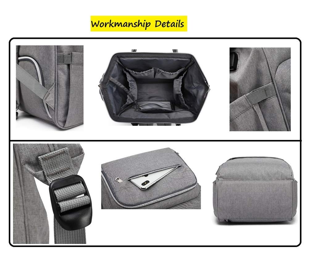 Diaper Bag Backpack, Large Baby Diaper Backpack Travel Diaper Bags with USB Charging Port