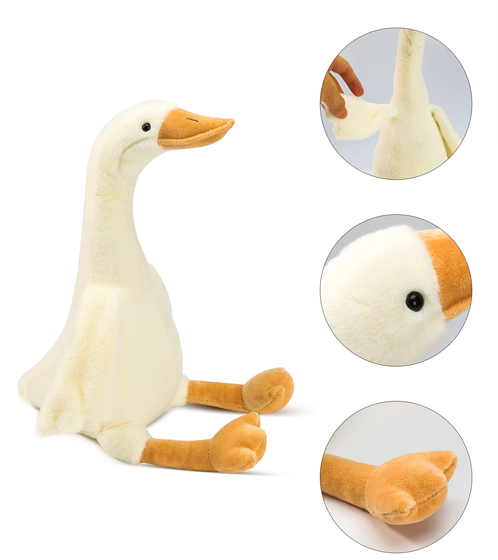 19.7" Swan Stuffed Animal, Soft Smooth Goose Plush Stuff Toy Gifts for Child Boys Girls (White)