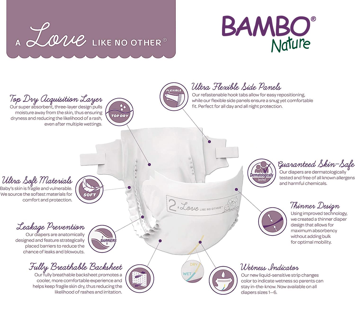 Bambo Nature Hypoallergenic Baby Diapers, Eco-Labelled Sustainable Diapers, Enhanced Leakage Protection, Totally Chlorine-free, Skin Friendly, and Super Absorbent - Size 4 (27 Count)