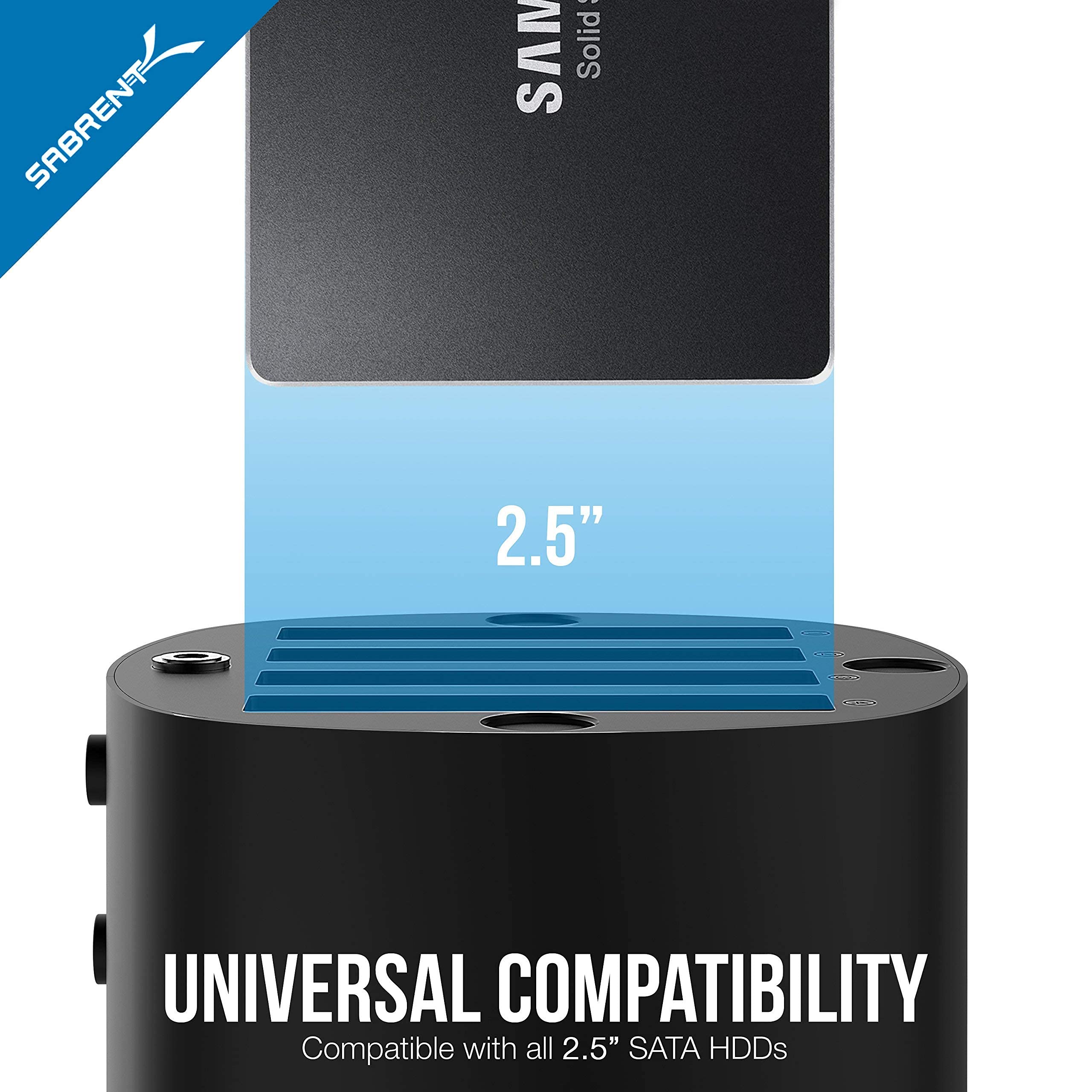 7 Port USB 3.0 HUB + 2 Charging Ports with 12V/4A Power Adapter + USB 3.0 4 Bay 2.5β Hard Drive/SSD Docking Station with Fan