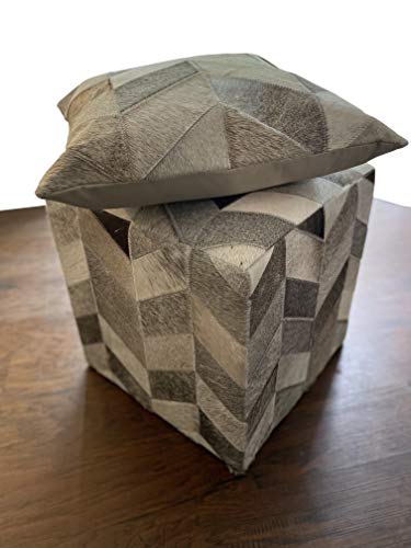 Noori Rug 1 Pillow, Cowhide Chevron Grey