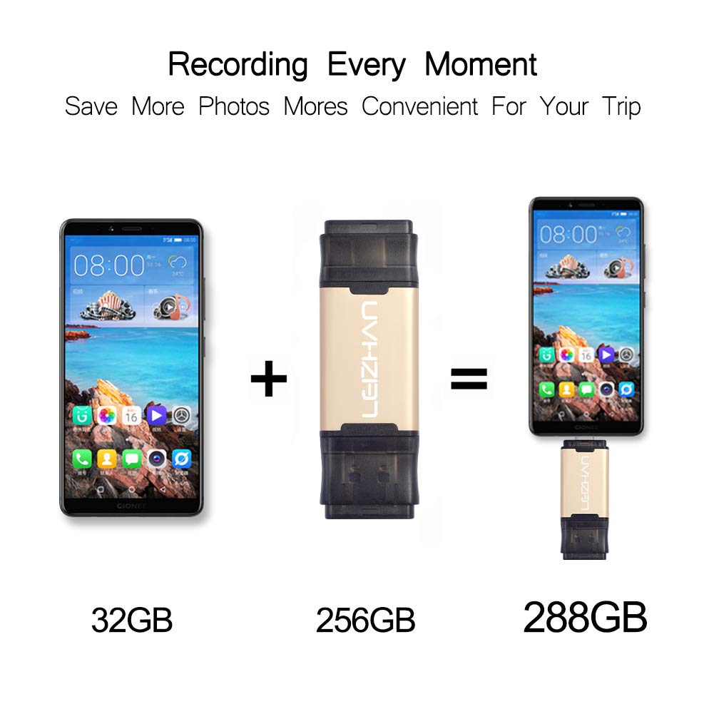 256GB Type-C Photo Stick Micro USB Flash Drive 3.0 Android pendrive for Samsung Galaxy Note 10,S10 S9 Note 9 S8 S7 S6 S5,Google Pixel 2/ 2XL