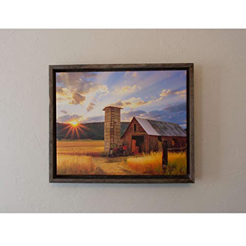 BARNWOODUSA | Rustic Barnwood Canvas Frame | for Oil Paintings & Wall Art | Natural Weathered Gray | 16" x 20"