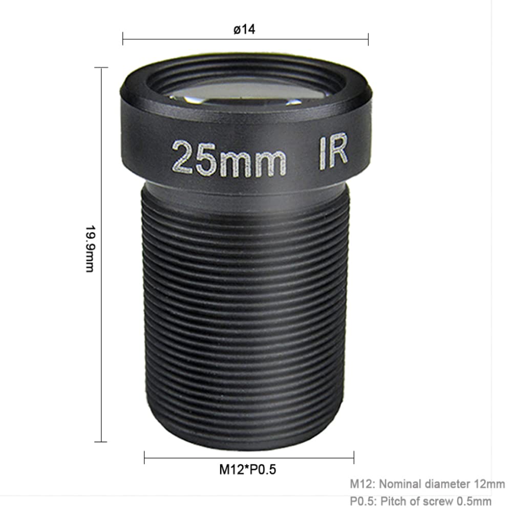 25mm CCTV Camera Lens Super Clear 5 Million Pixels 1/2'' Security Camera Lens for XiaoMi, for Firefly, for SJCAM and Other IP Cameras Default