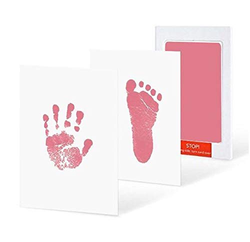 2 Pack Black and Pink Clean Touch Safe InkPads Hand and Footprint Newborn Baby Handprint or Footprint Clean-Touch Ink Pad (2 Pack Black & Pink Ink Pad)