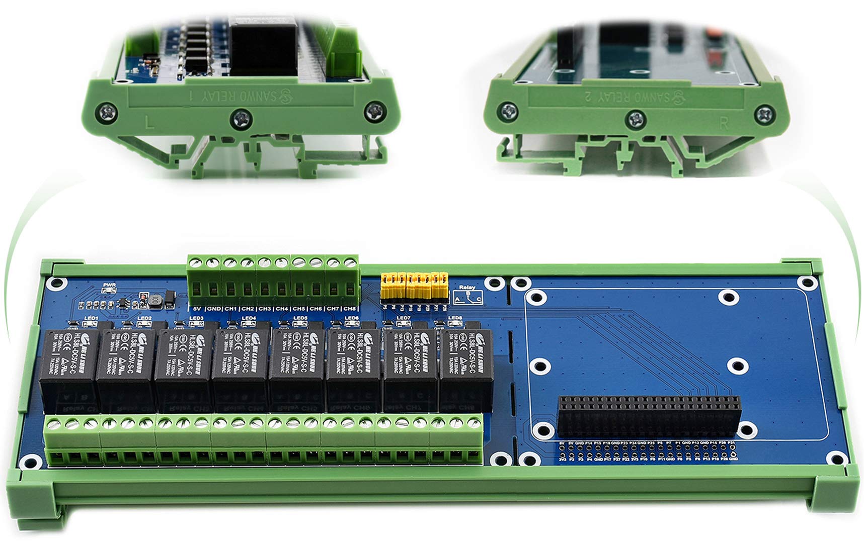 8 Channel Relay Module Board for Raspberry Pi 4B/3B+/3B/2B/A+/B+/Zero,Jetson Nano 8-CH Relays Loads up to 5A 250V AC or 5A 30V DC