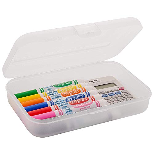 1InTheOffice Pencil Box, Translucent Clear (6 Pack)