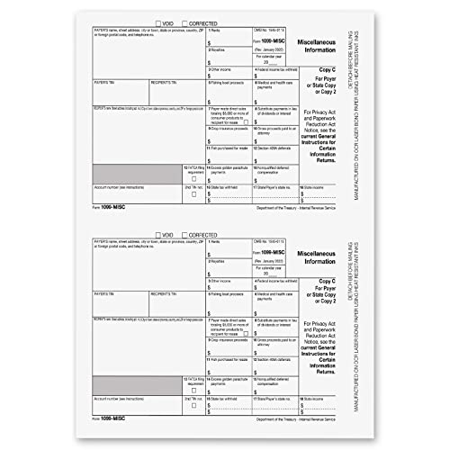 1099 MISC Forms 2023, 1099 MISC Laser Forms IRS Approved Designed for Quickbooks and Accounting Software 2023, 4 Part Tax Forms Kit, 25 Vendor Kit - Total 54 (105) Forms