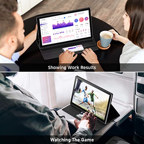 15.6" Portable Monitor for Laptop, FHD 1080P HDMI USB-C Ultra Slim Travel Monitor, IPS Blue Light Eye Care Computer Extender/Second/Dual Screen for PC Phone Mac Xbox PS4 Switch