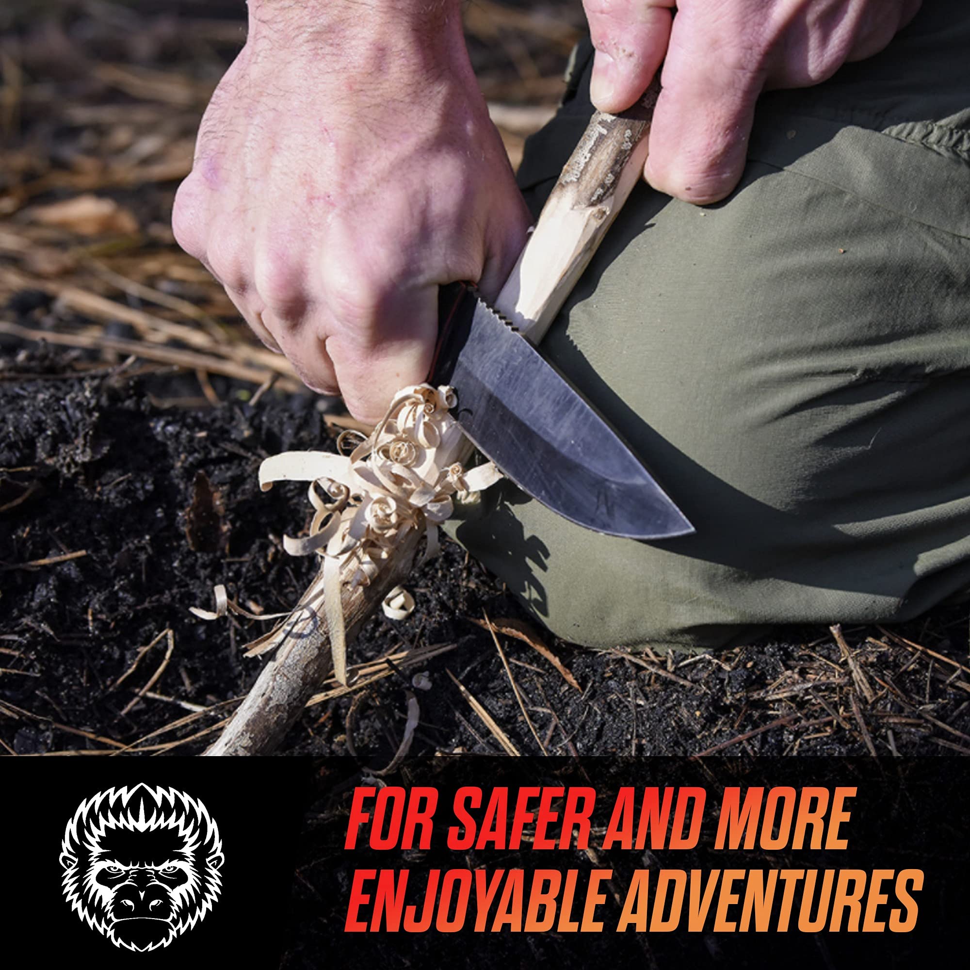 1095 Bushcraft Knife Gift Set and Large 1095 Survival Knife Kit Bundle